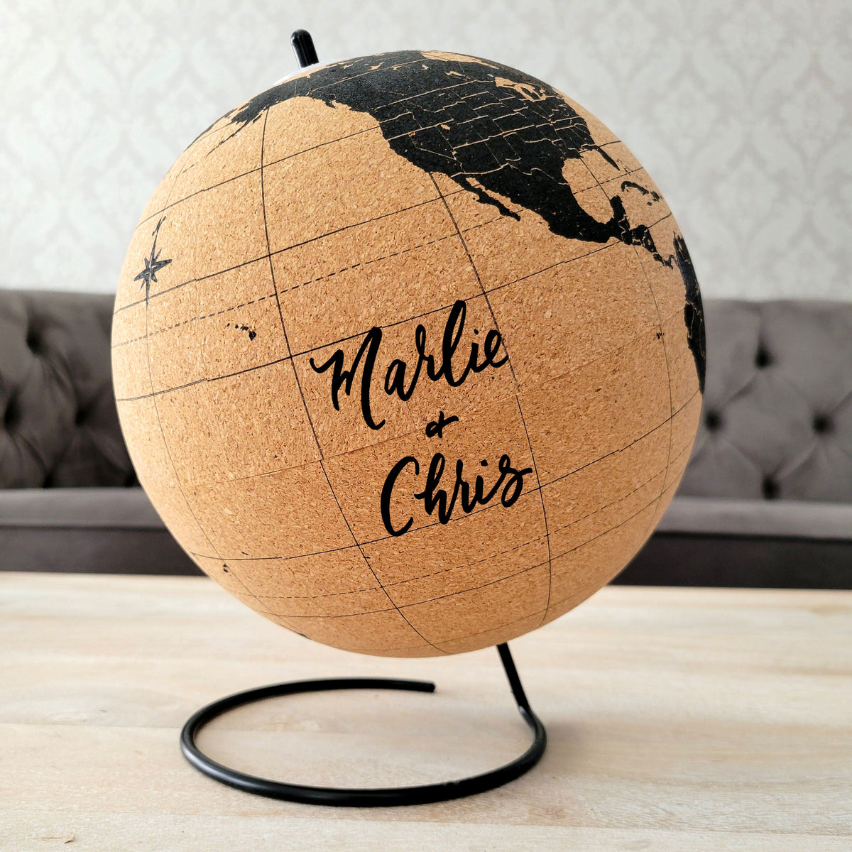 Push Pin World Globe | Personalized Wedding Gift – The Lettering Studio