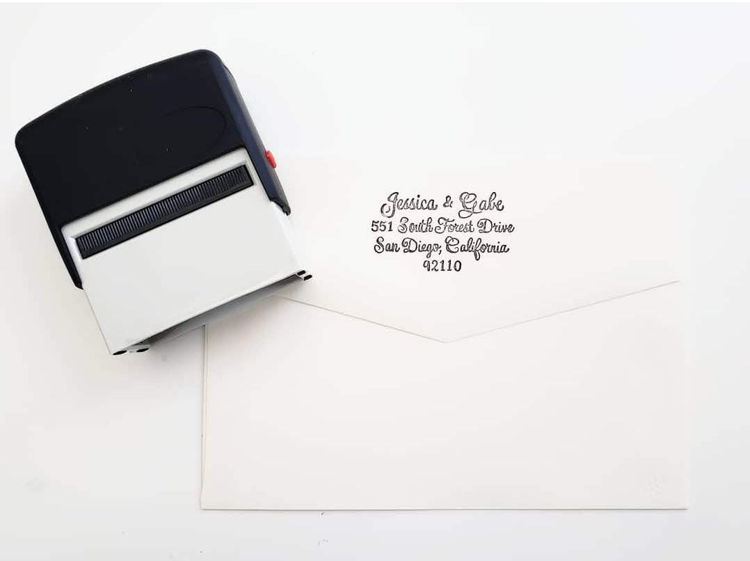 Self Inking Address Stamp with hand calligraphy – The Lettering Studio